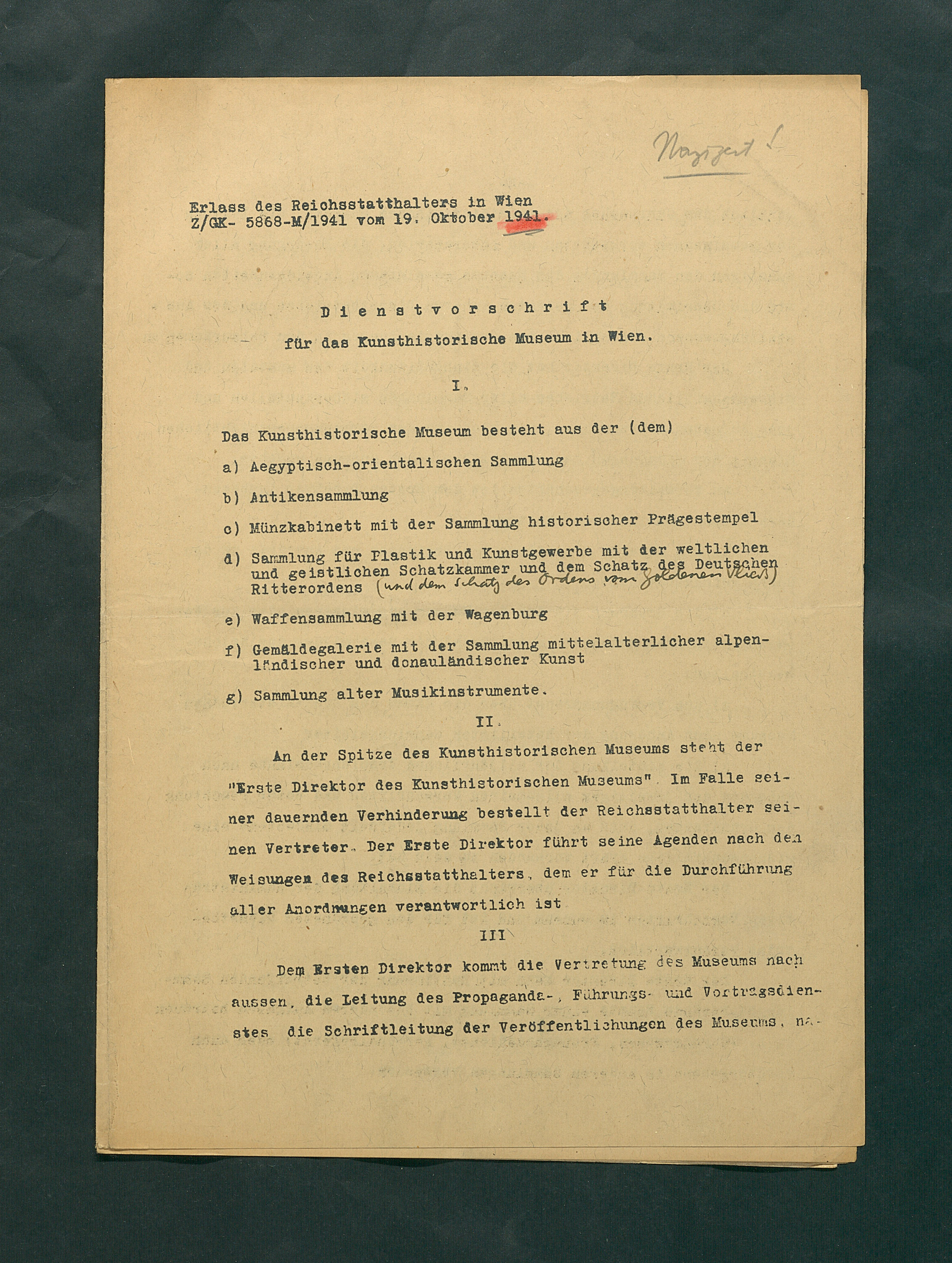 Kunsthistorisches Museum: Dienstvorschrift für das Kunsthistorische ...