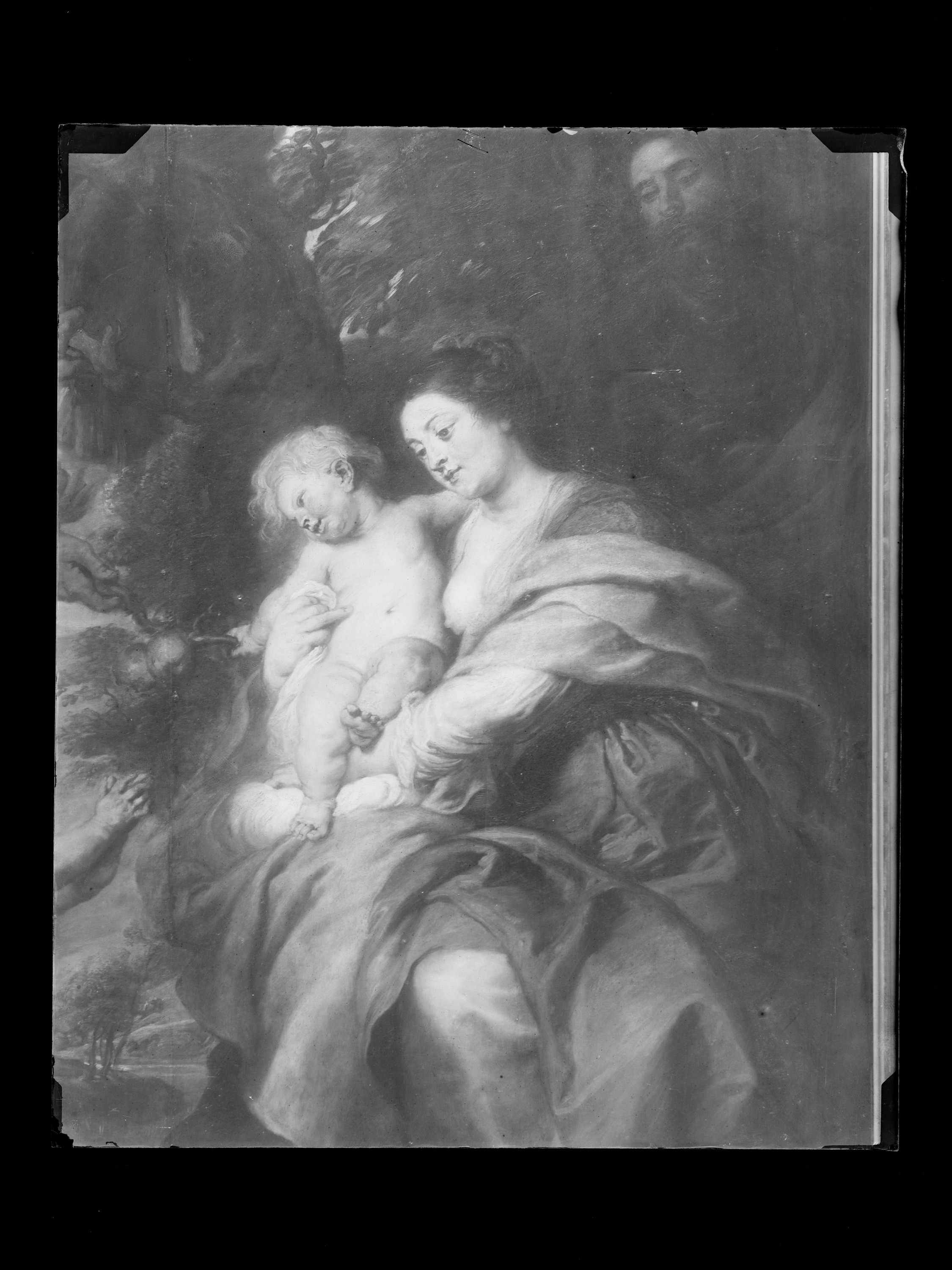 Kunsthistorisches Museum: Ildefonso-Altar: Die Hl. Familie unter dem Apfelbaum (Außenseiten der ...