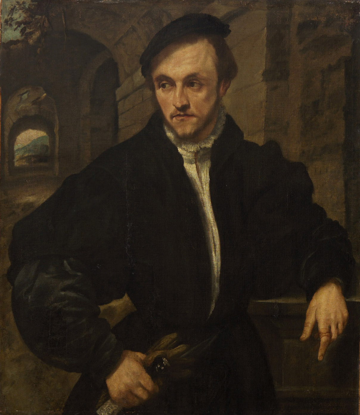 Kunsthistorisches Museum: Portrait of a man in front of classical ...